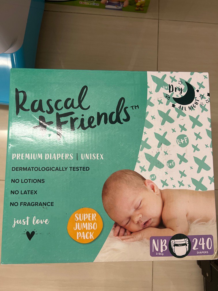 BNIB RASCALS AND FRIENDS NEWBORN DIAPER 240pcs, Babies & Kids, Bathing & Changing, Diapers ...