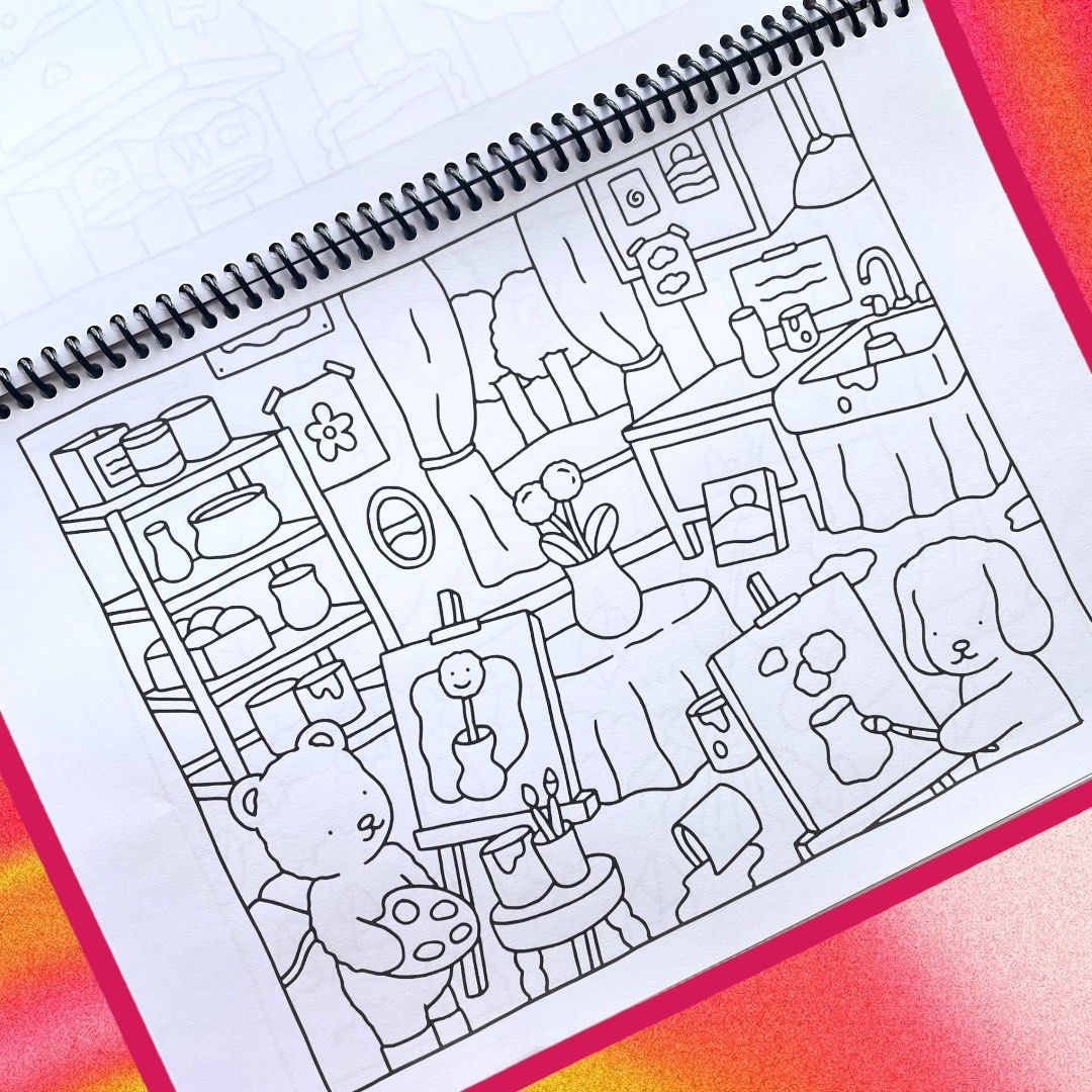 Bobbie Goods Cute Animal Pastel Adult Coloring Book (80 Pages, 80GSM ...