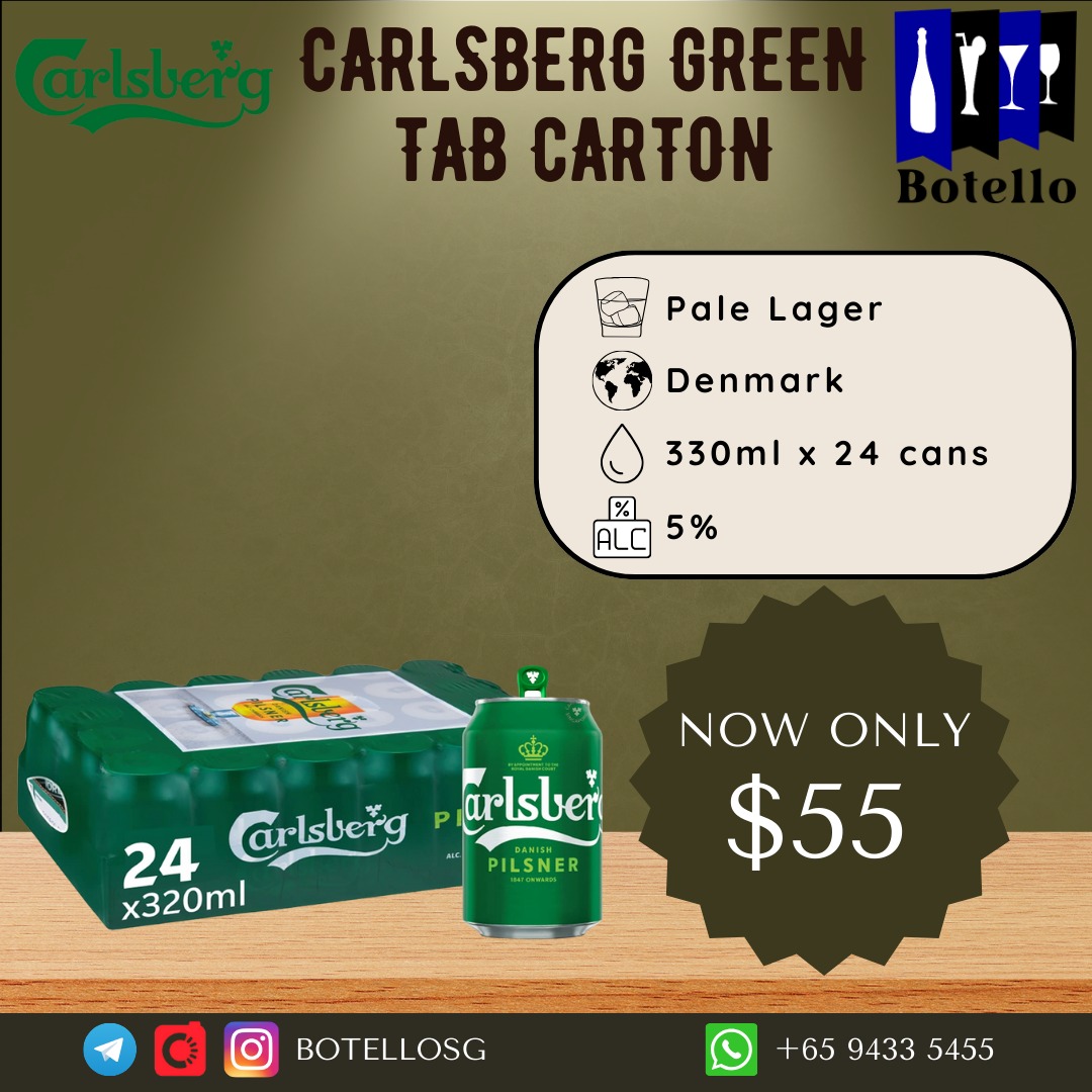 Carlsberg Green Tab x 24 cans / 330ml / Alcohol Delivery / Wholesale ...