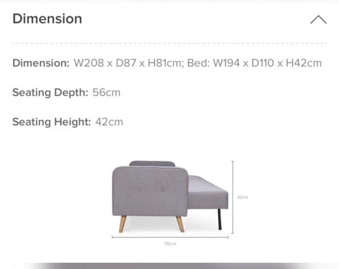 Castlery Grey Nathan Sofa Bed, Furniture & Home Living, Furniture ...
