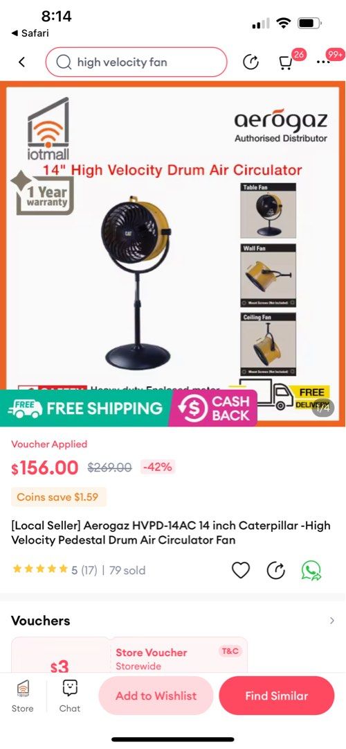 Caterpillar Aerogaz HVPD-14AC 14 inch -High Velocity Pedestal Drum Air ...