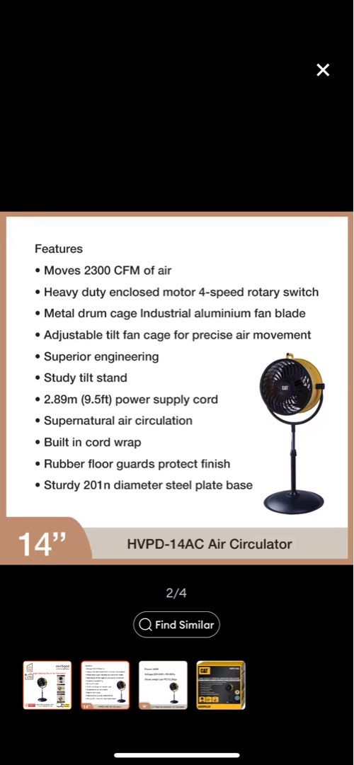 Caterpillar Aerogaz HVPD-14AC 14 inch -High Velocity Pedestal Drum Air ...