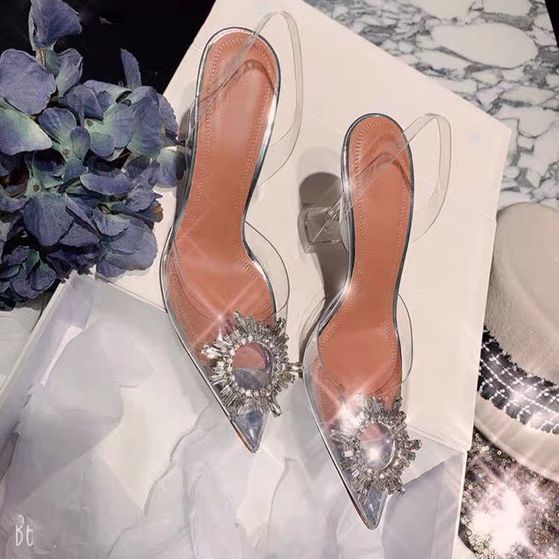 Crystal heels transparent, Women's Fashion, Footwear, Heels on Carousell