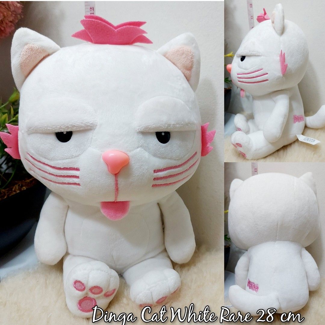 Dinga Cat White Stuff Toy, Hobbies & Toys, Toys & Games on Carousell