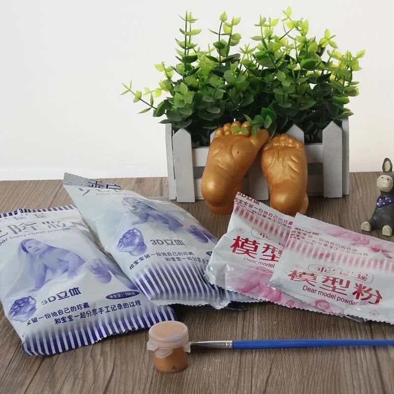 DIY Newborn 3D Hand Foot Mold Photo Frame Baby Plaster Casting Kit ...