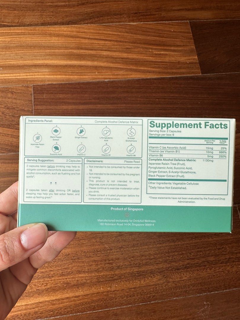 Drink aid complete alcohol defence drinkaid, Health & Nutrition, Health ...