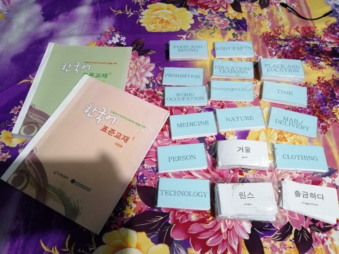 EPS TOPIK Reviewer Book 1 & Book 2 with KOREAN FLASH CARDS, Hobbies ...