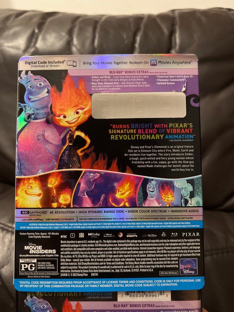 (EXCLUSIVE 4K)(2023)(2 discs) Elemental - EXCLUSIVE DISNEY CLUB 4K ...