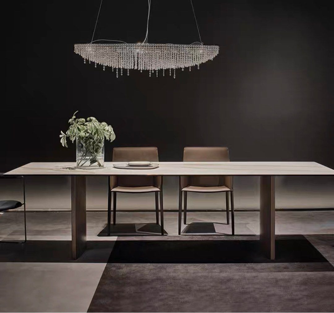 FLYER Modern Sintered Stone Dining Table, Furniture & Home Living ...