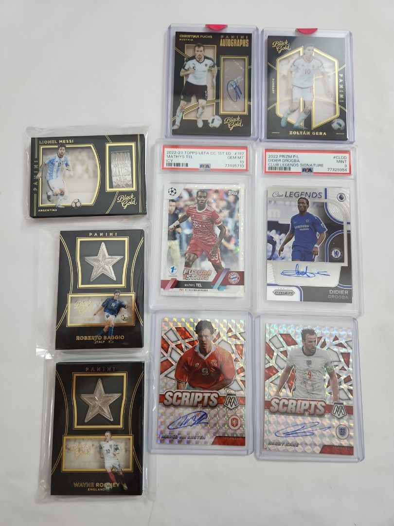 Genuine Authentic Soccer Cards Autograph Messi Kane Drogba Baggio ...
