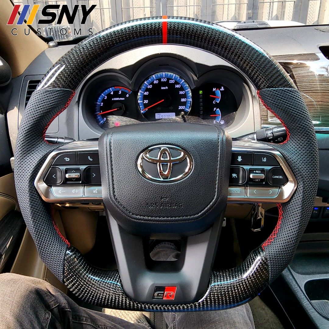 Gr Carbon Fiber Steering Wheel fortuner hilux conquest prado fj LC200 ...