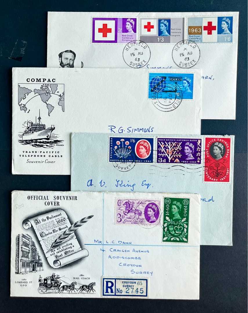 Great Britain x4 vintage posted cover #x4gb, Hobbies & Toys ...