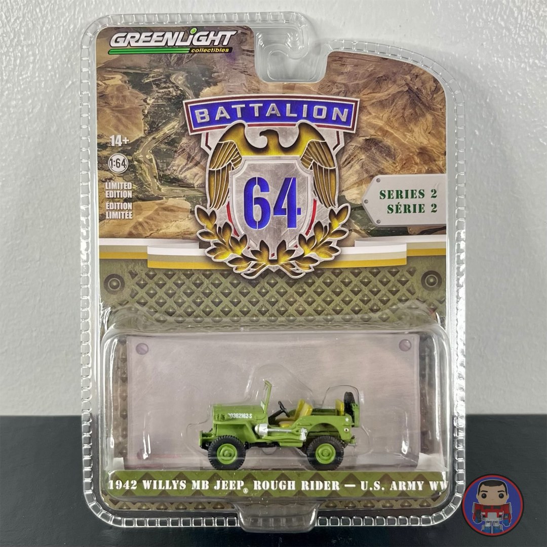 Greenlight Collectibles Battalion 64 “1942 Willys MB Jeep Rough Rider US Army WWII” 1:64 Scale ...