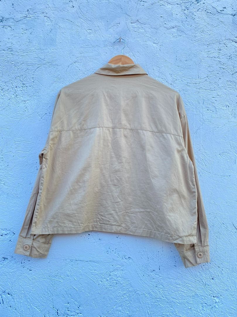 GU Cropped Field Jacket (Beige), Women's Fashion, Coats, Jackets and ...