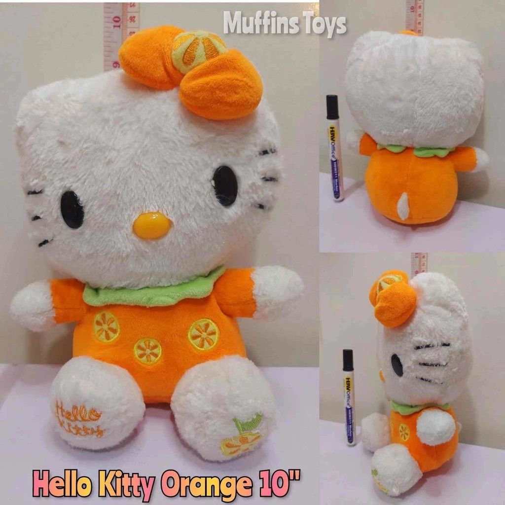 Hello Kitty Orange Stuff Toy, Hobbies & Toys, Toys & Games on Carousell