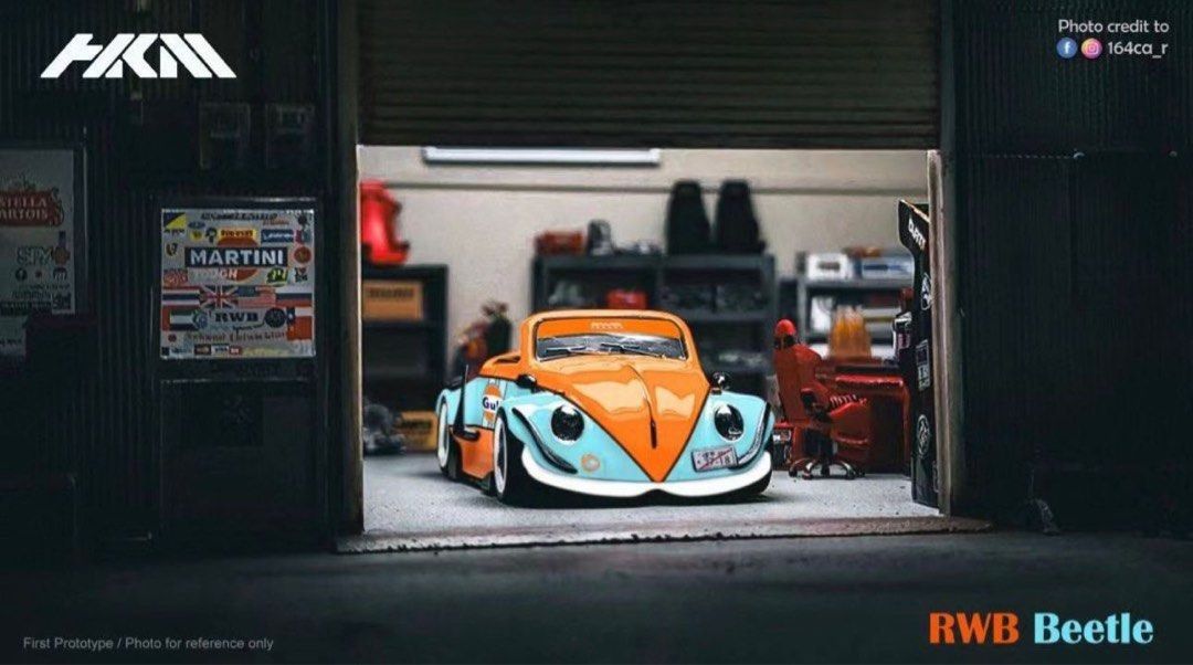 HKM 1/64th RWB VW Beetle Widebody Gulf Livery, Hobbies & Toys, Toys ...