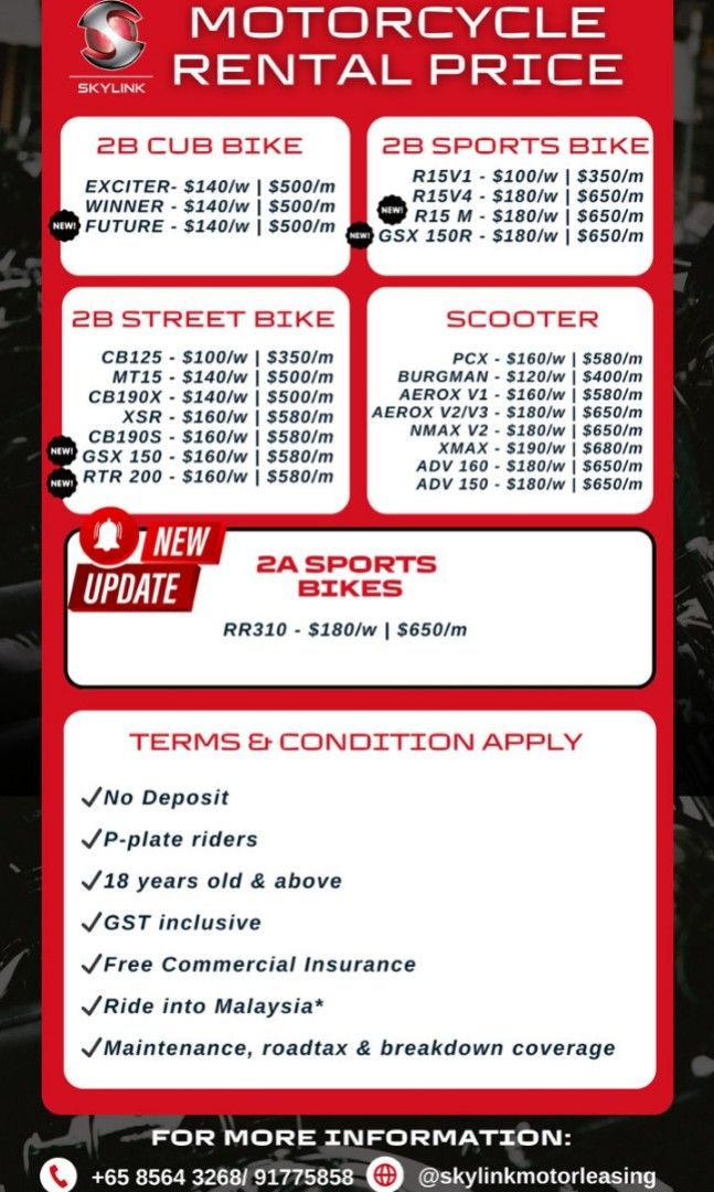 HONDA ADV 150 FOR RENT, Motorcycles, Motorcycle Rental on Carousell