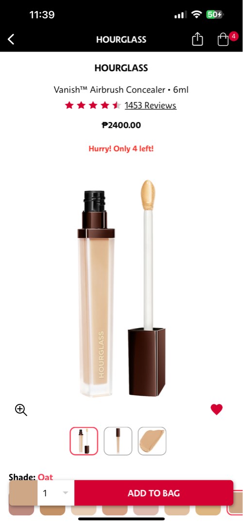 Hourglass Vanish Airbrush Concealer in Oat, Beauty & Personal Care ...