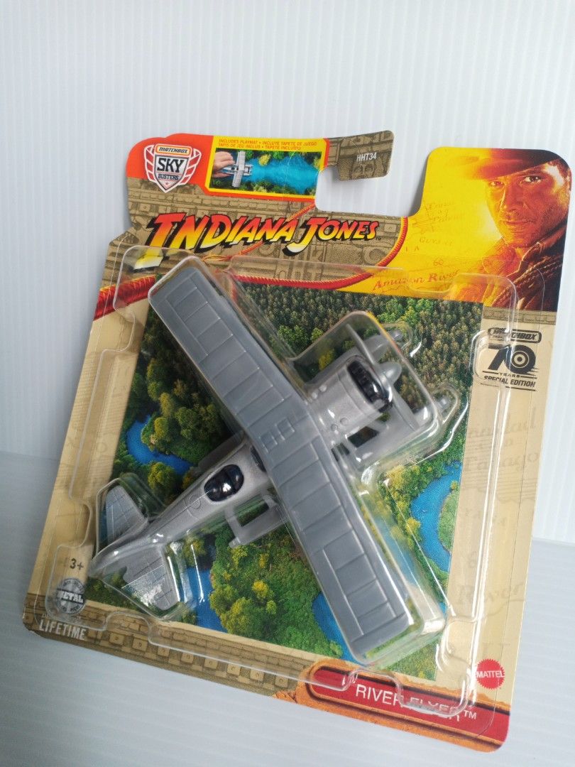 Indiana Jones Matchbox RIVER FLYER Grey HLJ06 9/32 & MBX AIRLINER Grey ...