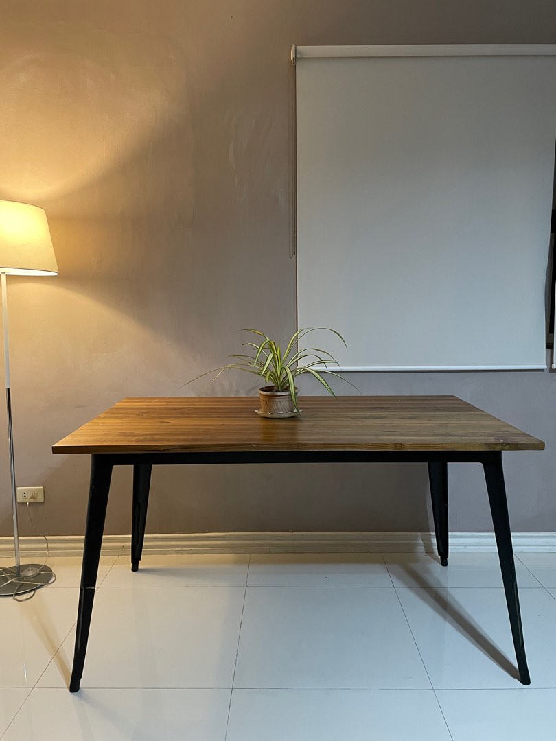 Industrial style work / dining table, Furniture & Home Living ...