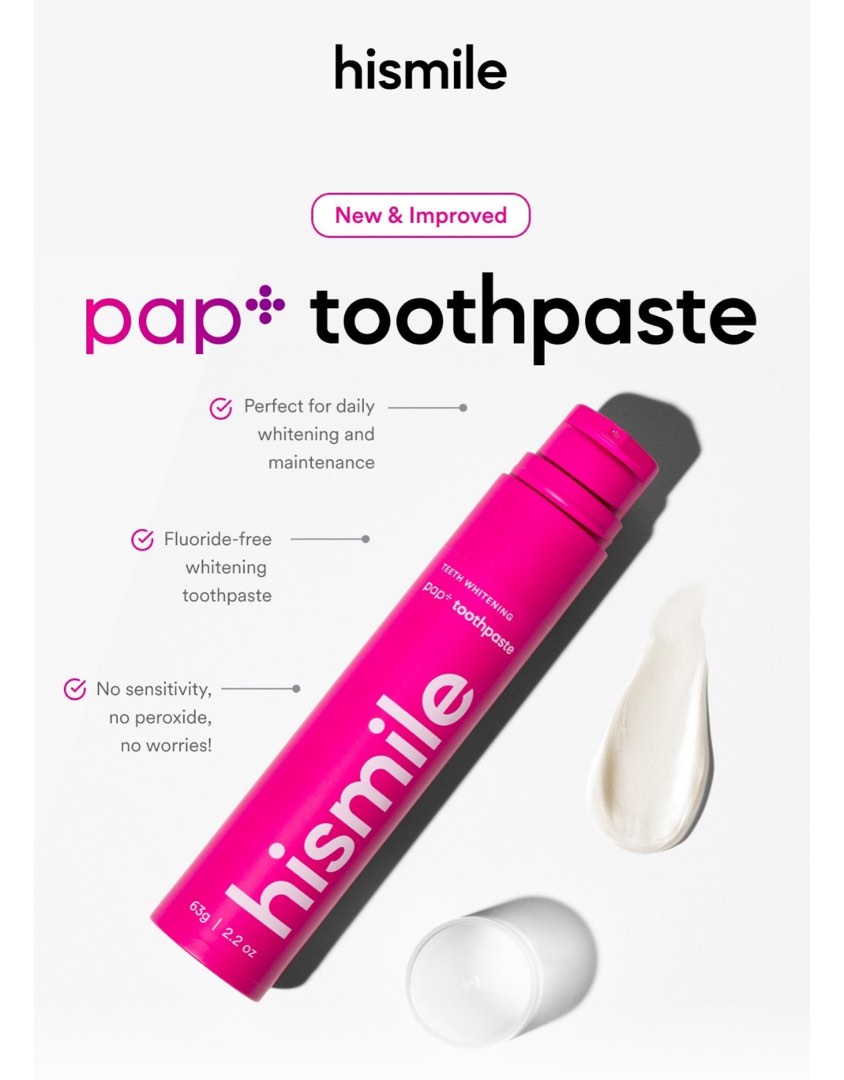 (Instock x 1) Hi Smile PAP+ Whitening Toothpaste, Beauty & Personal ...