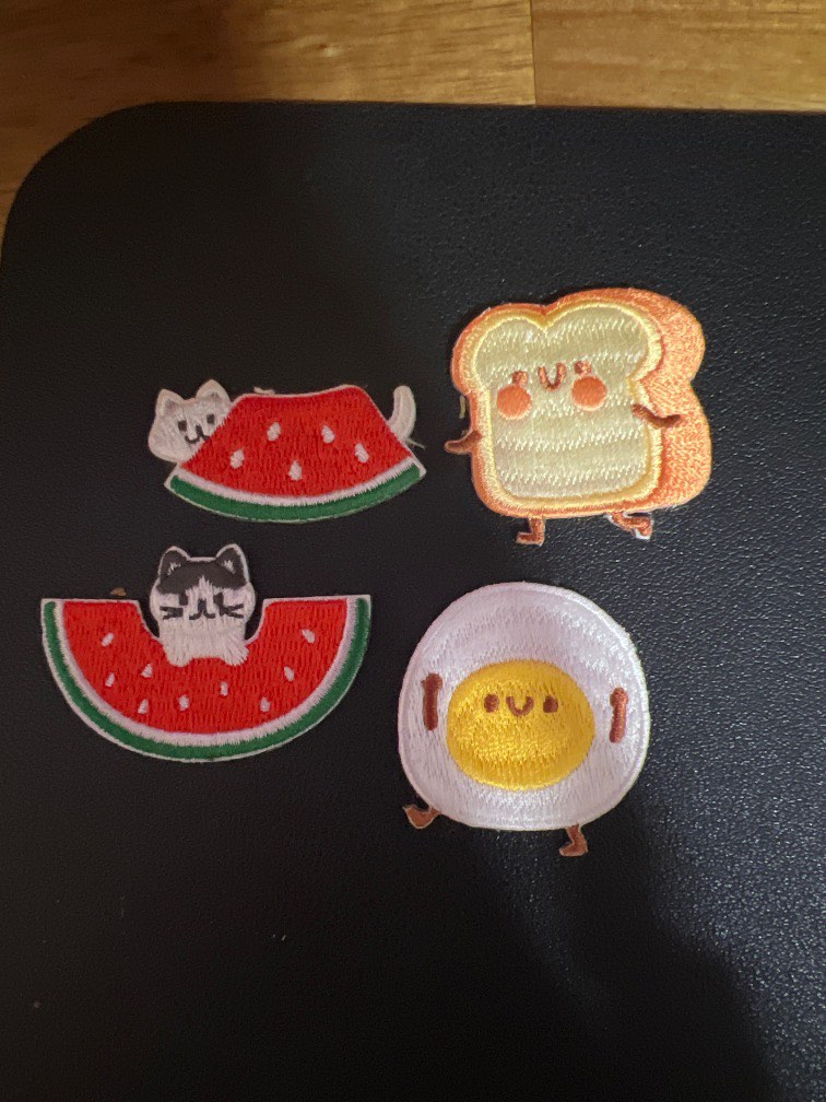 Iron on patches : Egg, watermelon cat, bread, Hobbies & Toys, Stationery & Craft, Other ...