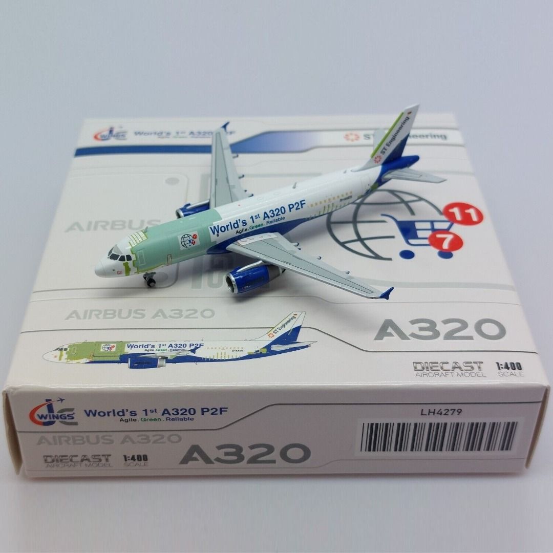 JC WINGS ST ENGINEERING SINGAPORE AIRBUS A320(P2F) D-AAES 1:400 DIECAST ...