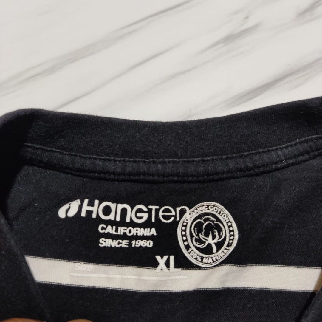 Kaos salur black white Hangten original second, Fesyen Pria, Pakaian , Atasan di Carousell