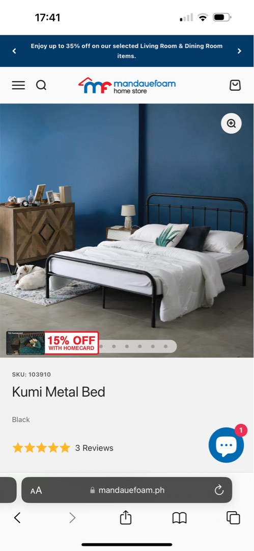 Mandaue Foam Kumi Metal Bed in Semi Double 48x75 Including Mattress ...