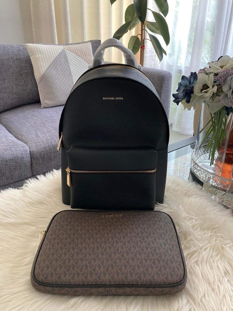 Michael Kors Sally Medium Leather 2-In-1 Backpack, Black, Women's ...