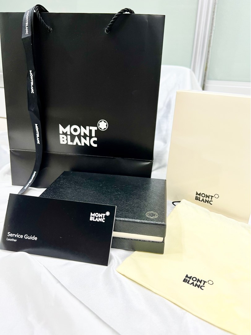 Mont Blanc Empty Wallet Box with Pouch & Free Bag, Women's Fashion ...