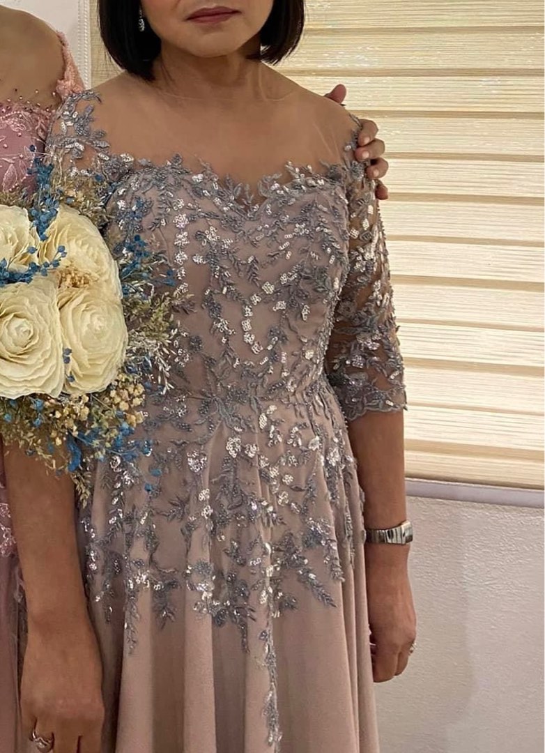 MOTHER or NINANG GOWN, Women's Fashion, Dresses & Sets, Evening dresses ...