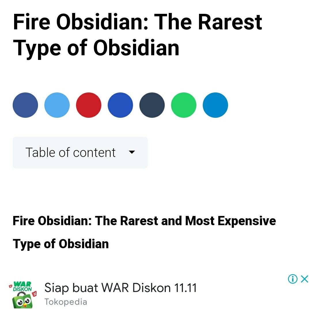 Natural 'Fire' Obsidian. Rarest!!, Antik, Jam & Perhiasan di Carousell