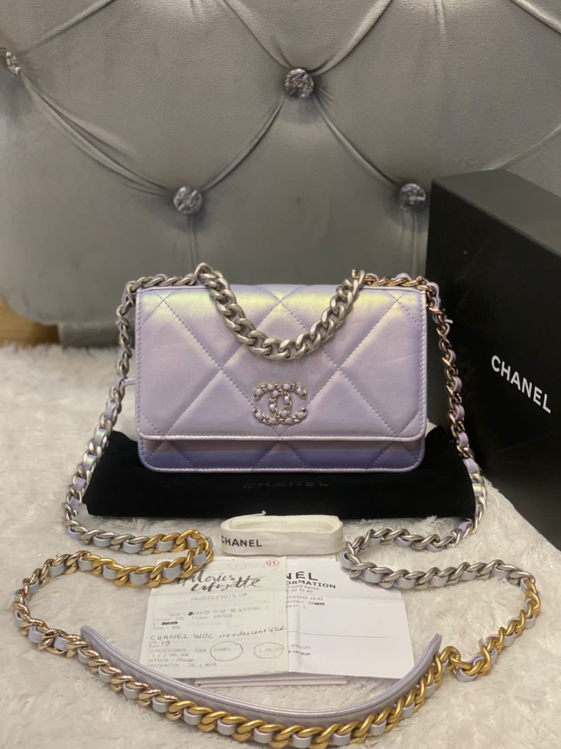 NBU Chanel WOC C19 Silver Purple Lambskin 2022 || Size 19x4x12cm || Box ...