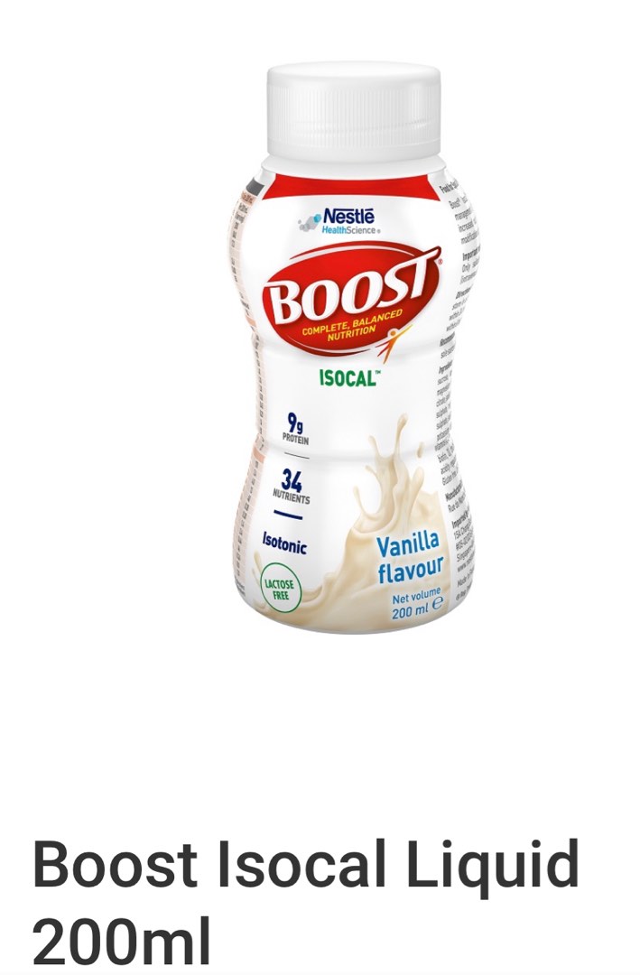 Nestle Boost Isocal Liquid Vanilla, Health & Nutrition, Health ...