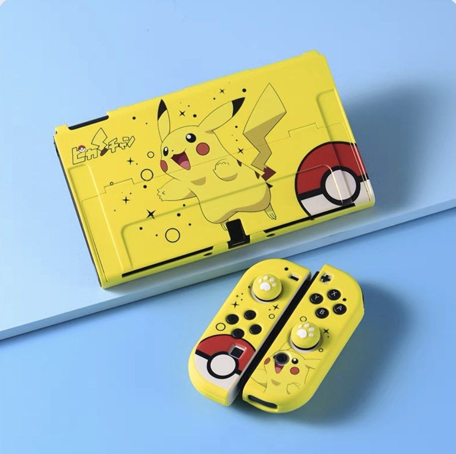OLED Switch Pikachu Cover, Video Gaming, Video Game Consoles, Nintendo ...