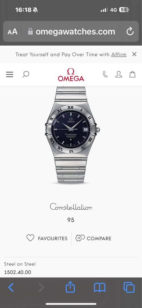 OMEGA CONSTELLATION AUTOMATIC CHRONOMETER REF: 1502.40.00, Luxury ...