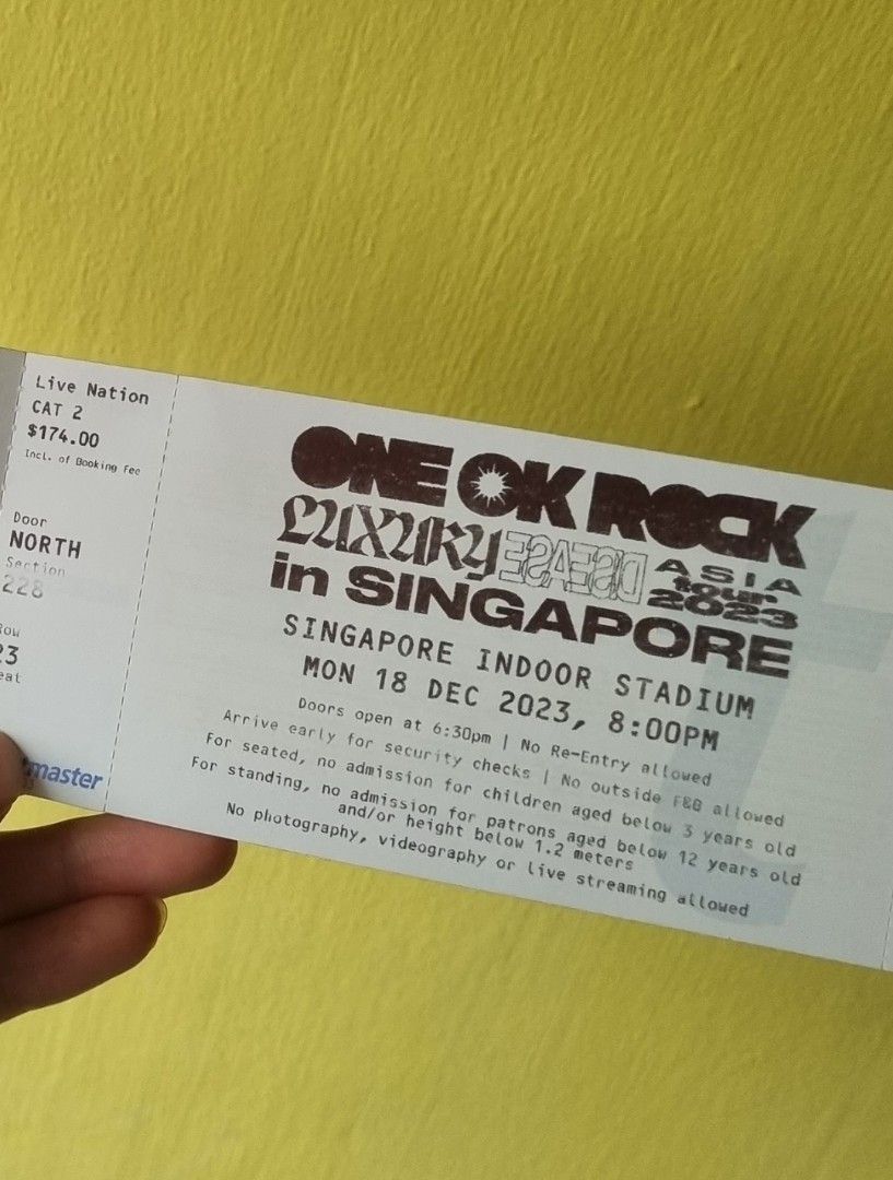 One Ok Rock concert tickets, Tickets & Vouchers, Event Tickets on Carousell
