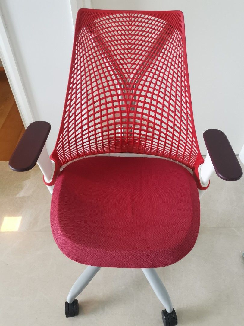 Original Herman Miller Sayl Chair - Red and White, Furniture & Home ...