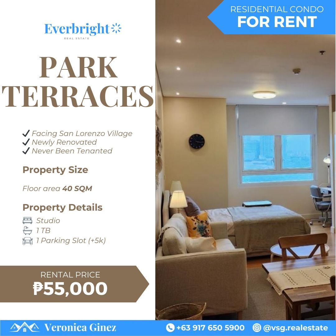 Park Terraces Makati | Studio Unit For Rent, Property, Rentals ...