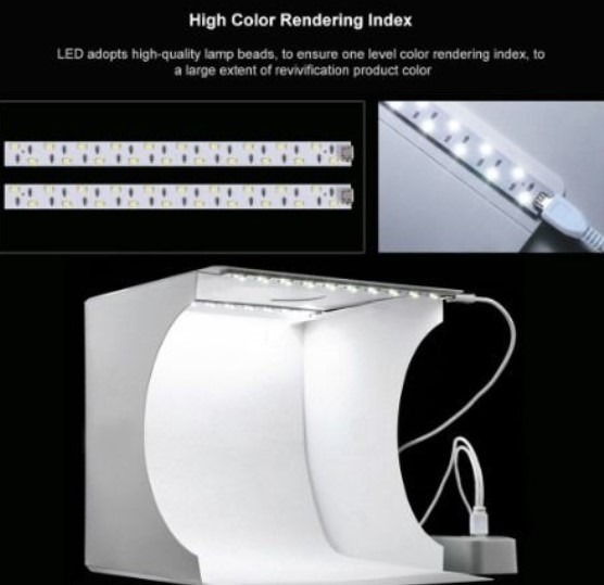 Portable LED Photo Light Box Mini Photo Shooting Studio Box 20cm ...