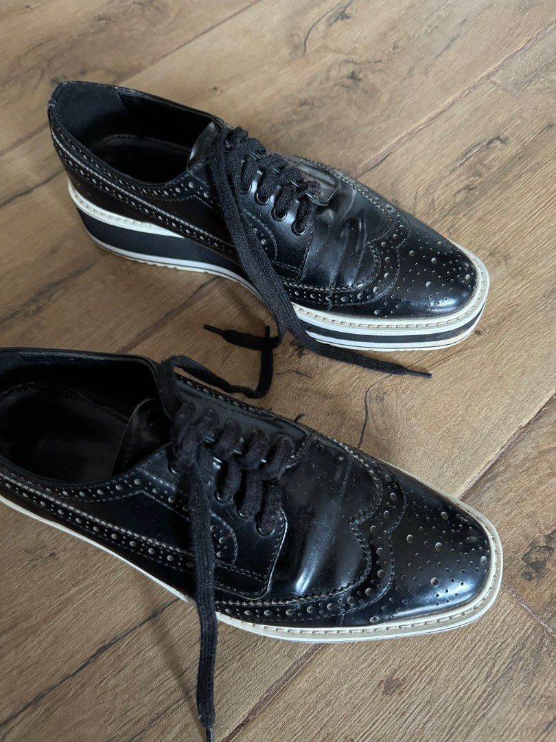 Prada Wingtip Brogue Platform, Luxury, Sneakers & Footwear on Carousell