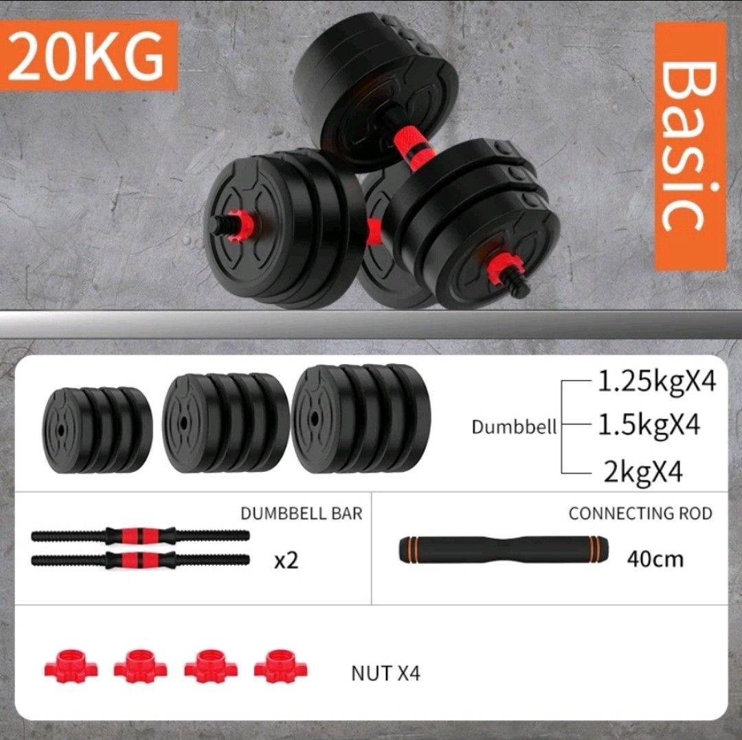 Premium dumbbell 20kg, Sports Equipment, Exercise & Fitness, Weights ...