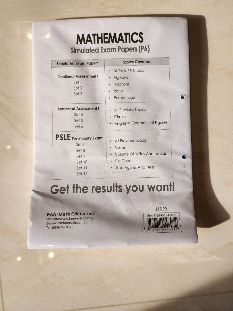 PSLE Math Papers, Hobbies & Toys, Books & Magazines, Assessment Books ...