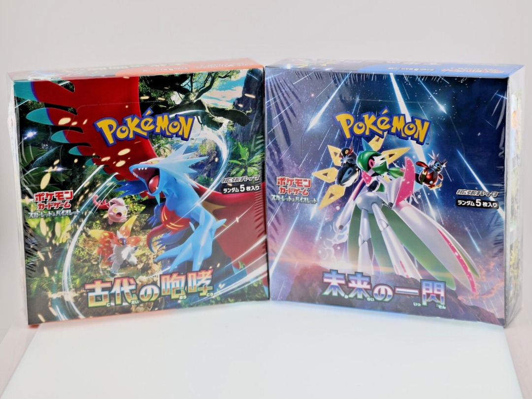 日版PTCG Pokémon 寶可夢 全新有膠 SV4K & SV4M 古代之咆哮 & 未來之一閃, 興趣及遊戲, 玩具 & 遊戲類 - Carousell