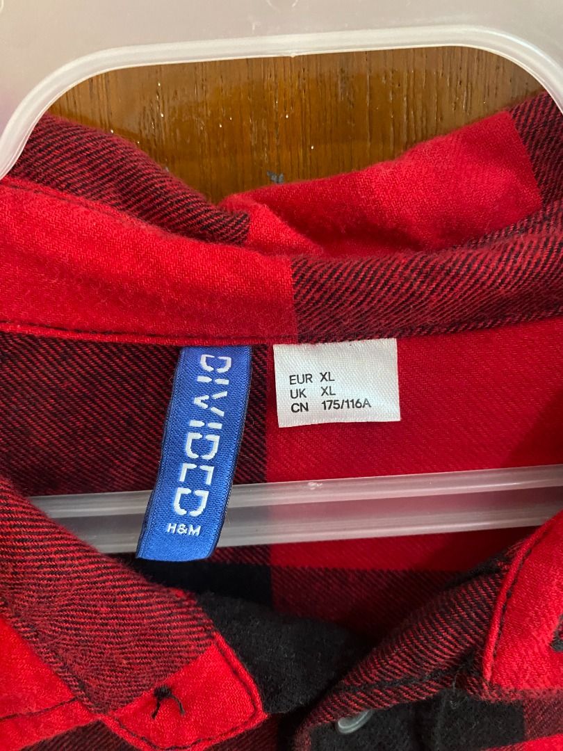 Red Flannel by H&M Divided Collection, Men's Fashion, Coats, Jackets ...