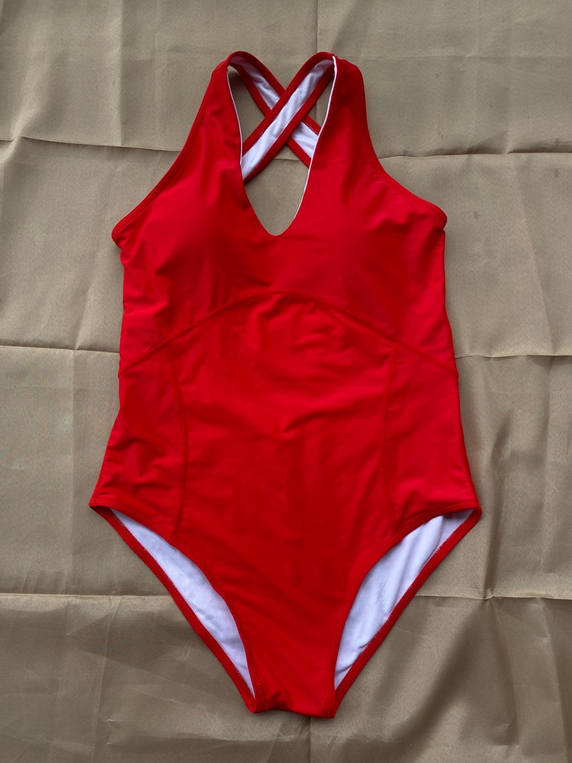 Red One piece swimsuit, Women's Fashion, Swimwear, Bikinis & Swimsuits ...