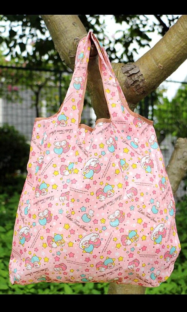 Sanrio Little Twin Stars Kiki Lala reusable bag, Women's Fashion, Bags ...