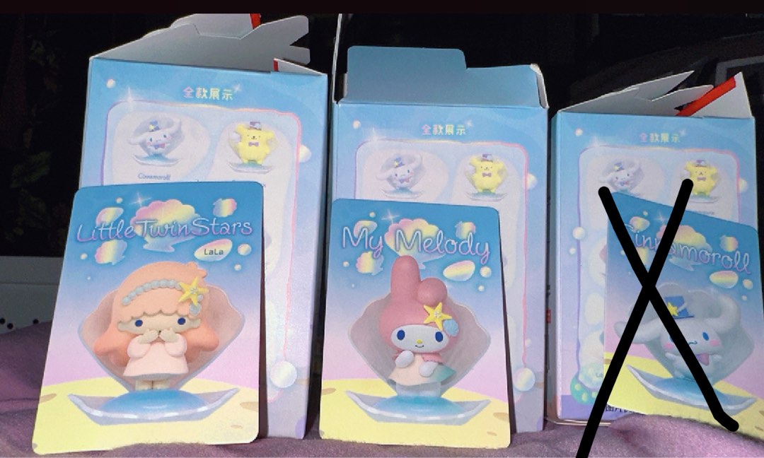 Sanrio Sea Shell Miniso Series - Melody, Cinnamonroll and Lala, Hobbies ...