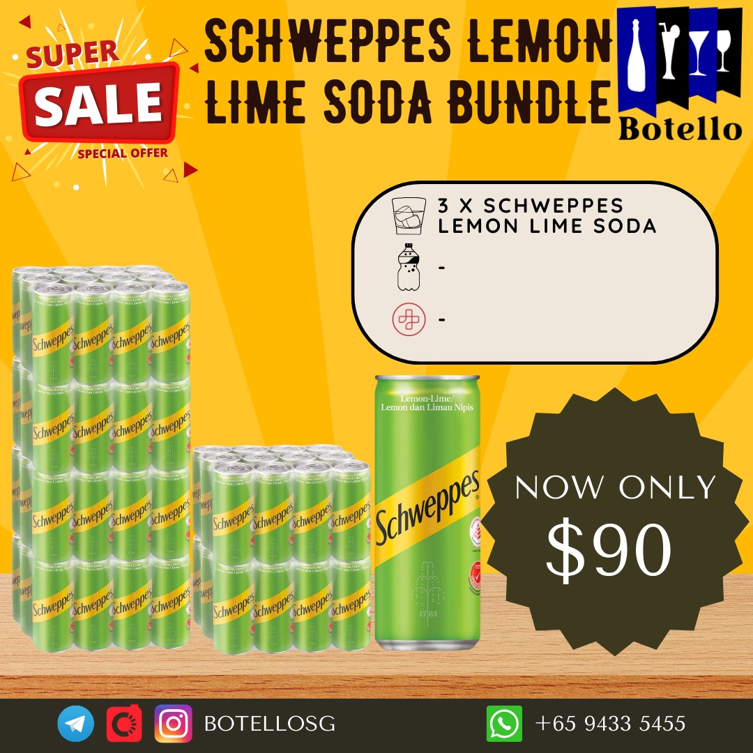 Schweppes Lemon Lime Soda x 24 cans / 320ml / Alcohol Delivery ...